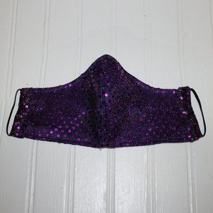 Hand Crafted | Accessories | Handmade Purple Sequin Fabric Face Mask ...
